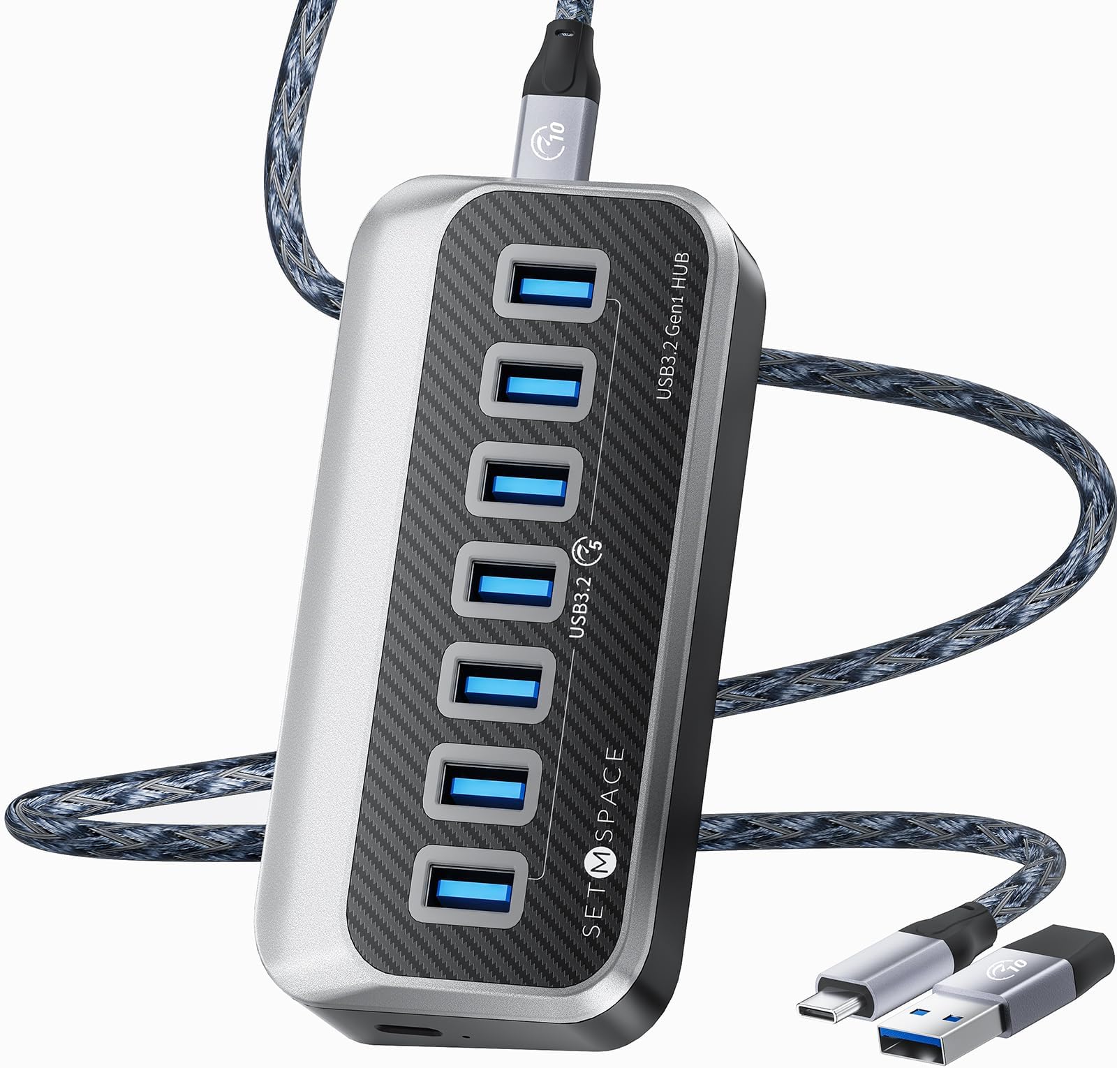 Amazon.com: SETMSPACE USB Hub, 7 USB Expander with 32° Ergonomic Design ...