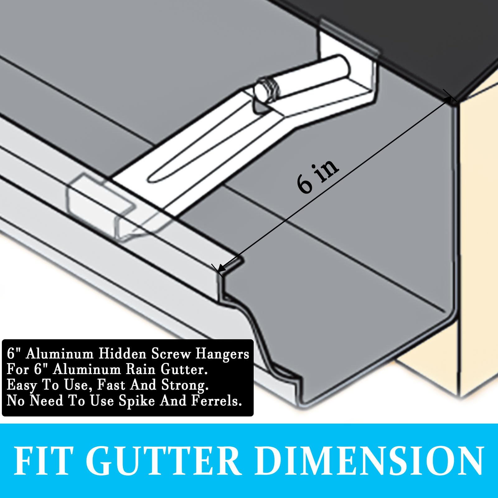 Snapklik.com : 6 Inch Gutter Hangers (60Pcs) Quick Screw Gutter Clips ...