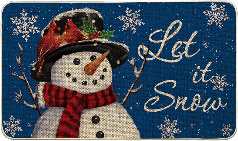 Amazon.com: Let It Snow Doormat Winter Snowflake Doormat Decorative 24 ...