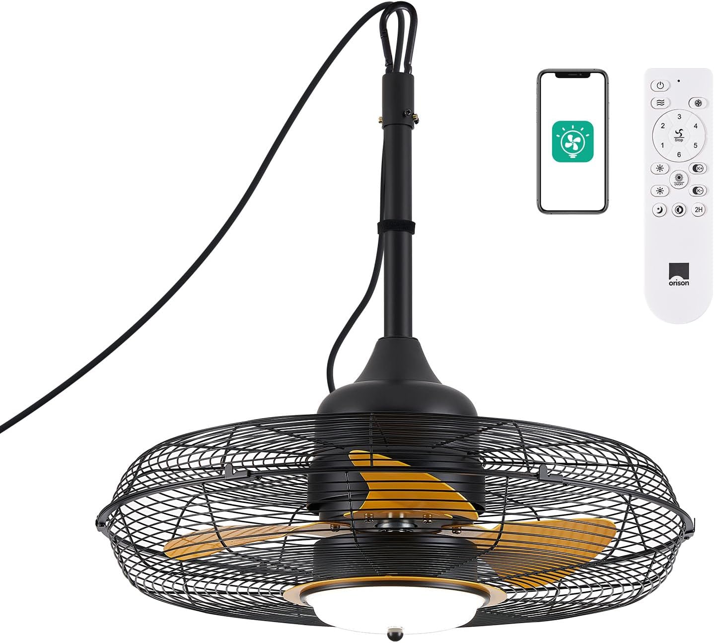 Amazon.com: Orison 21'' Outdoor Ceiling Fans with Lights, Wet Rated ...