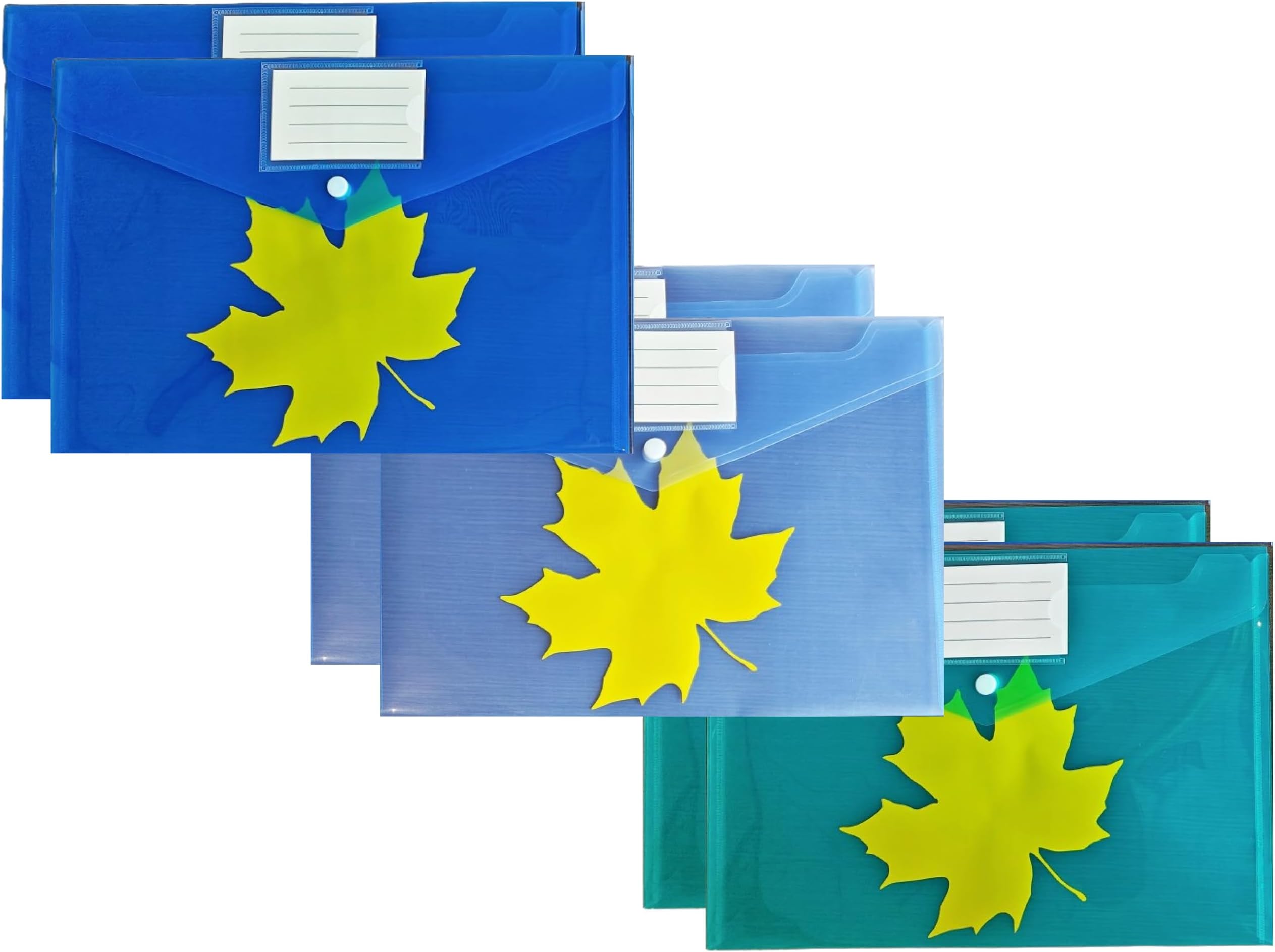 6Pack Transparent Plastic File Folders for Documents, A4 Size Plastic ...