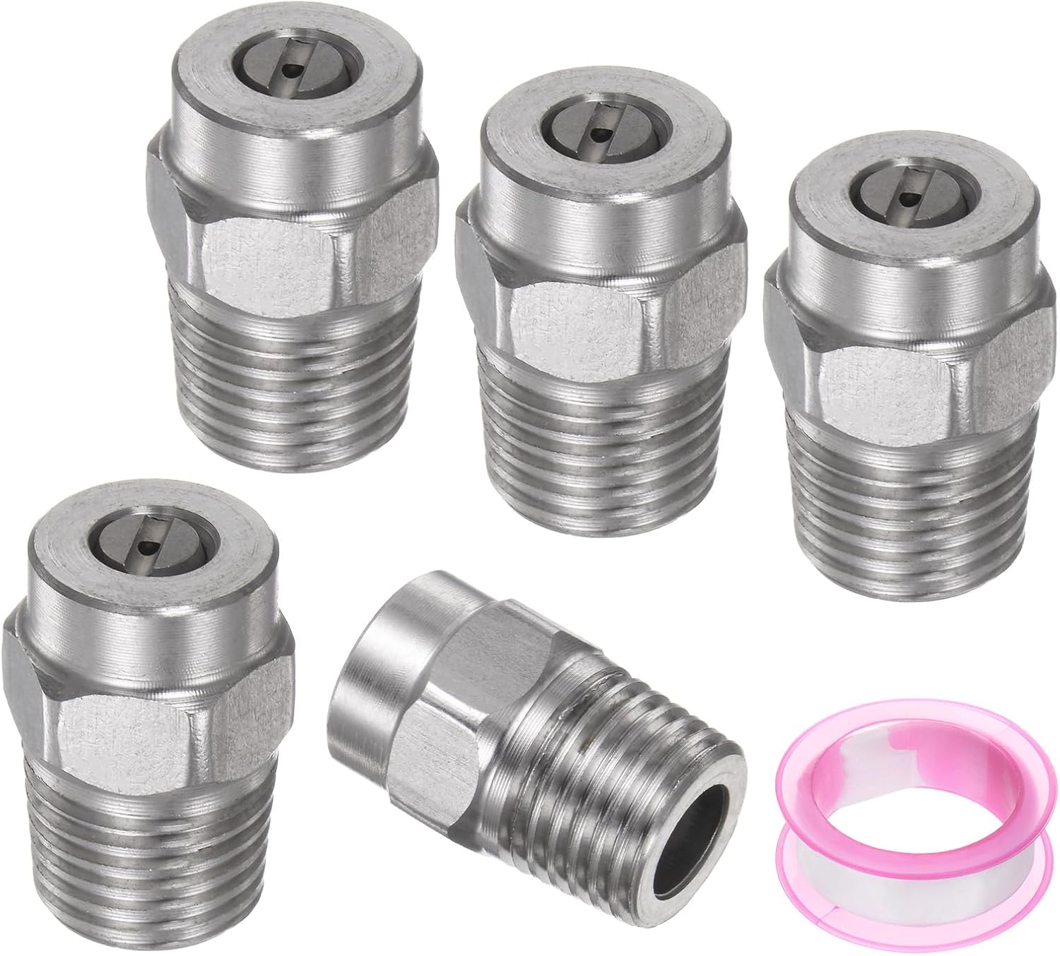 uxcell 5 Pcs 15 Degree Thread Washer Spray Tip 1/4 Inch Male NPT ...