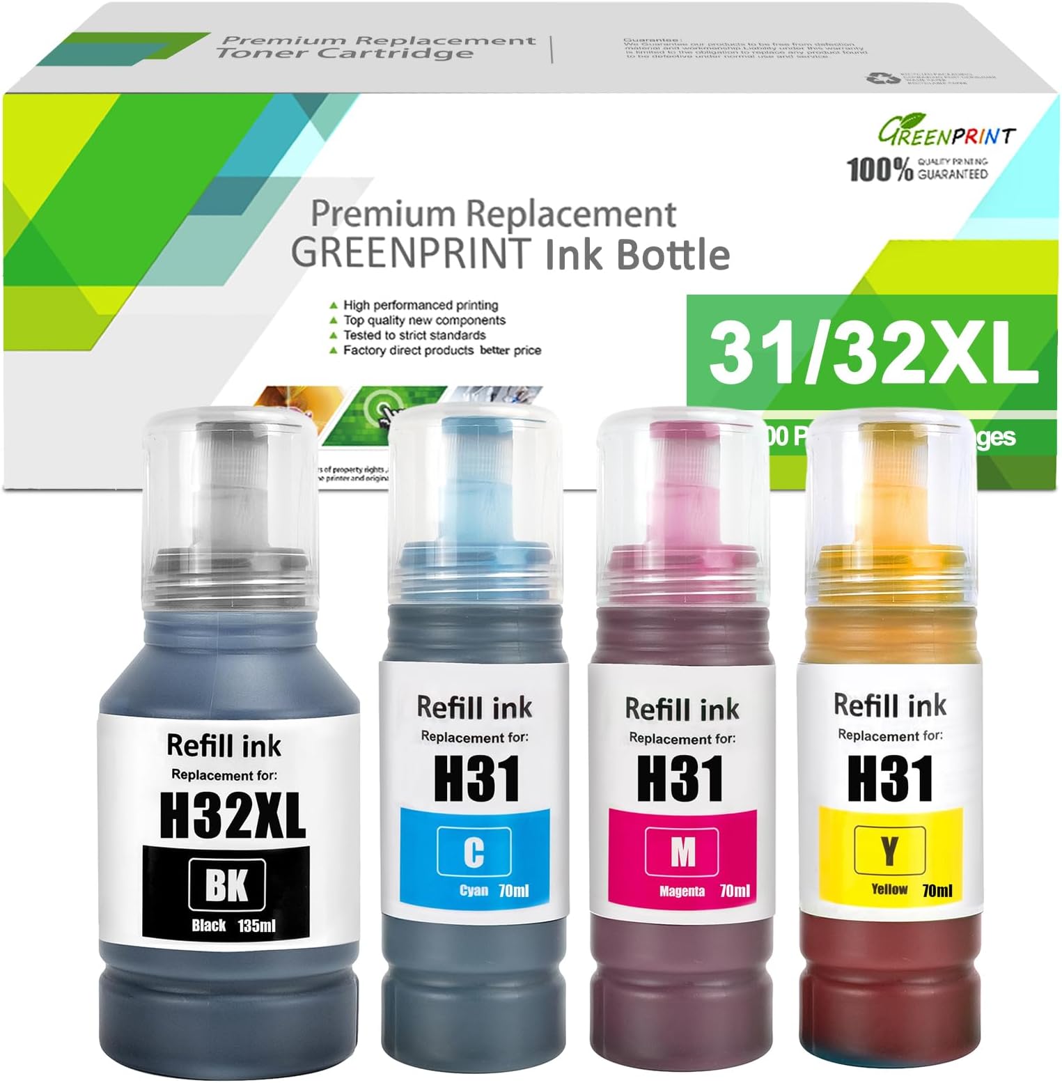 LAIPENG 31 32XL Tinte Kompatibel mit HP 31 32 XL für Smart Tank 315 319 ...