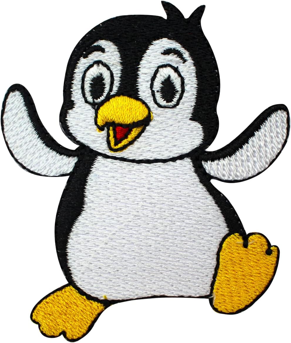 Amazon.com: Cute Penguin Patch Embroidered Applique Iron On Sew On ...