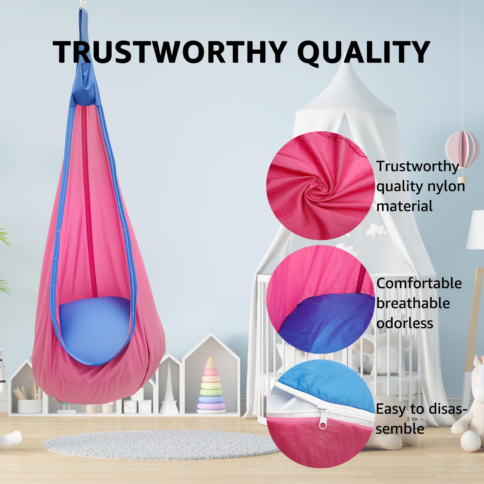 Snapklik.com : Light Up Pod Swing For Kids Offers Adjustable Effects ...