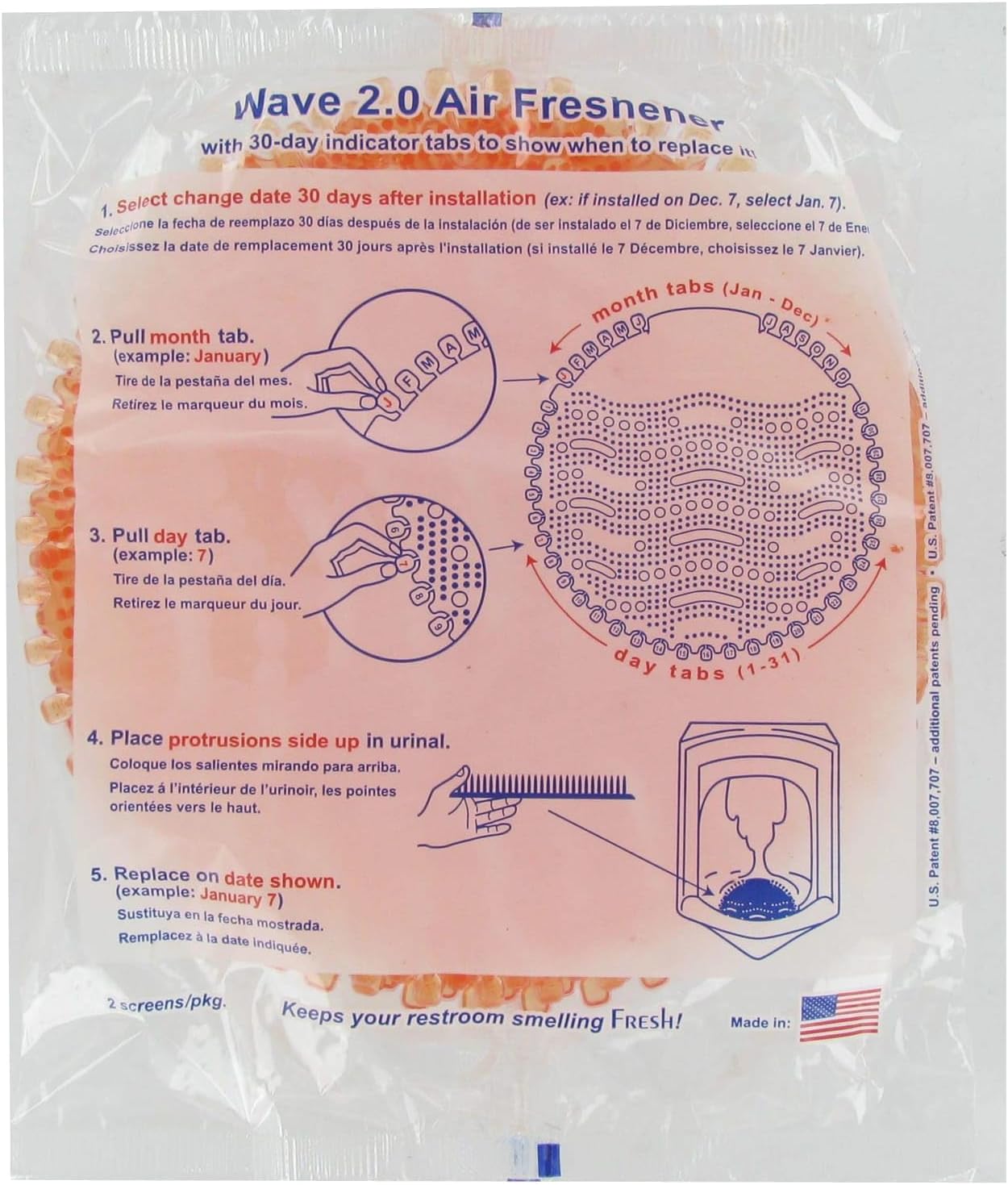 Fresh Products The Wave Mango Urinal Screen - Bathroom Cleaners ...