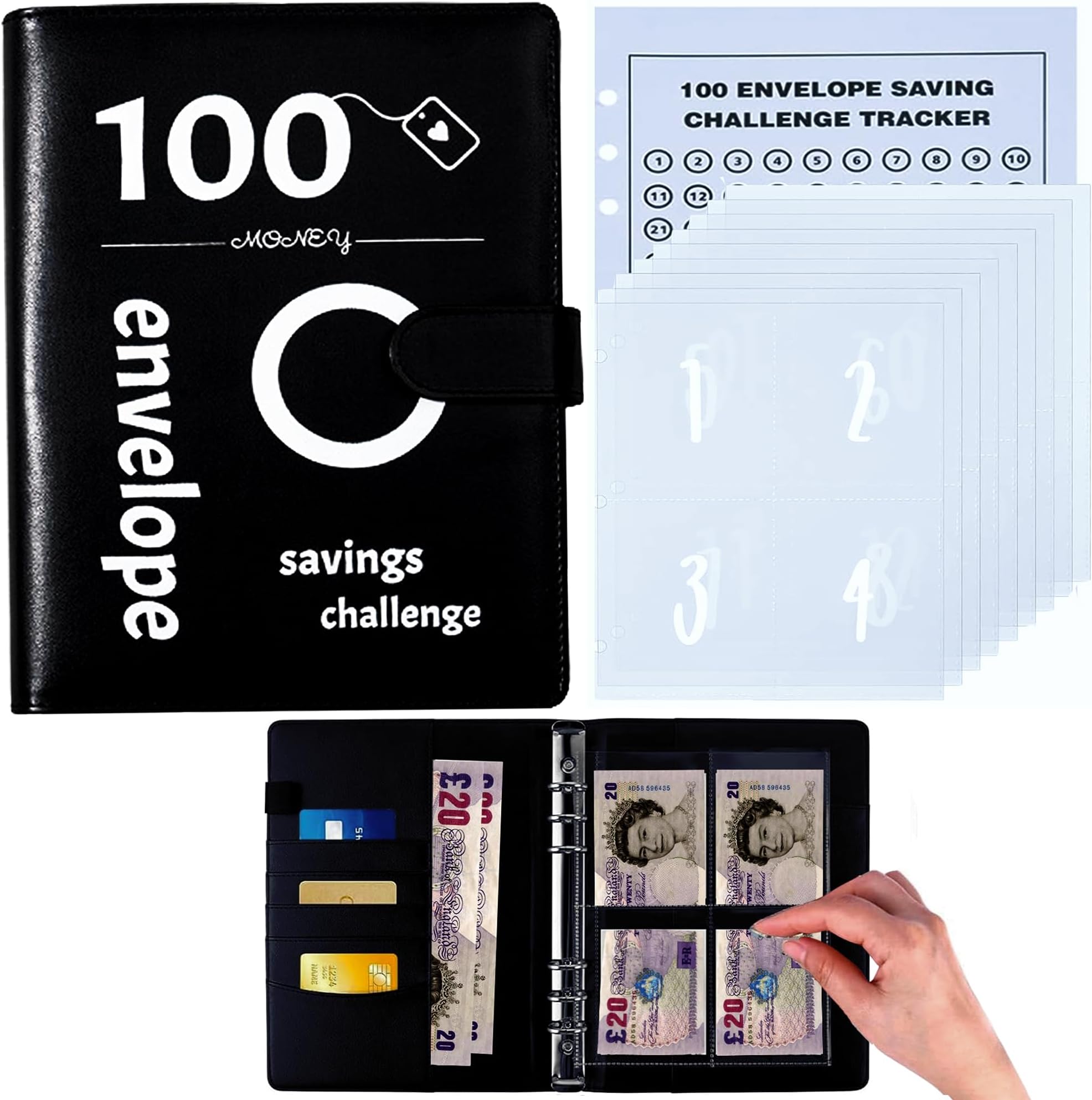 100 Envelopes Saving Challenge UK - Money Saving Book as Cash Stuffing ...