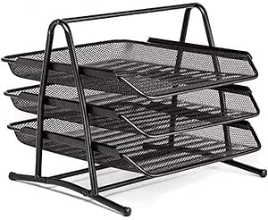 Showay Hi-Range Desk Deposit Tray 3 Layer A4 Metal tray Office Desk ...
