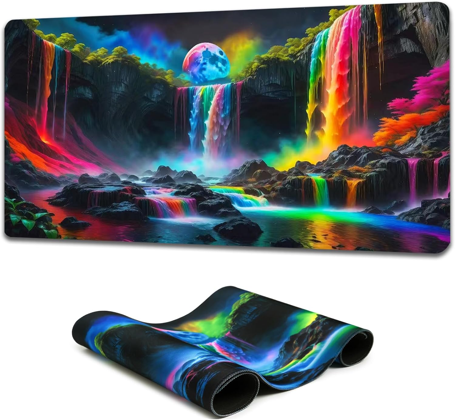 Amazon.com: Simpkeely Large Fantasy Waterfall Gaming Mouse Pad ...