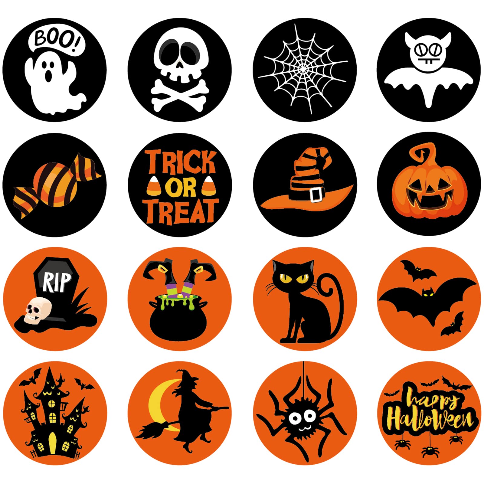AnyDesign 800Pcs Halloween Round Stickers Trick or Treat Cute Ghost ...