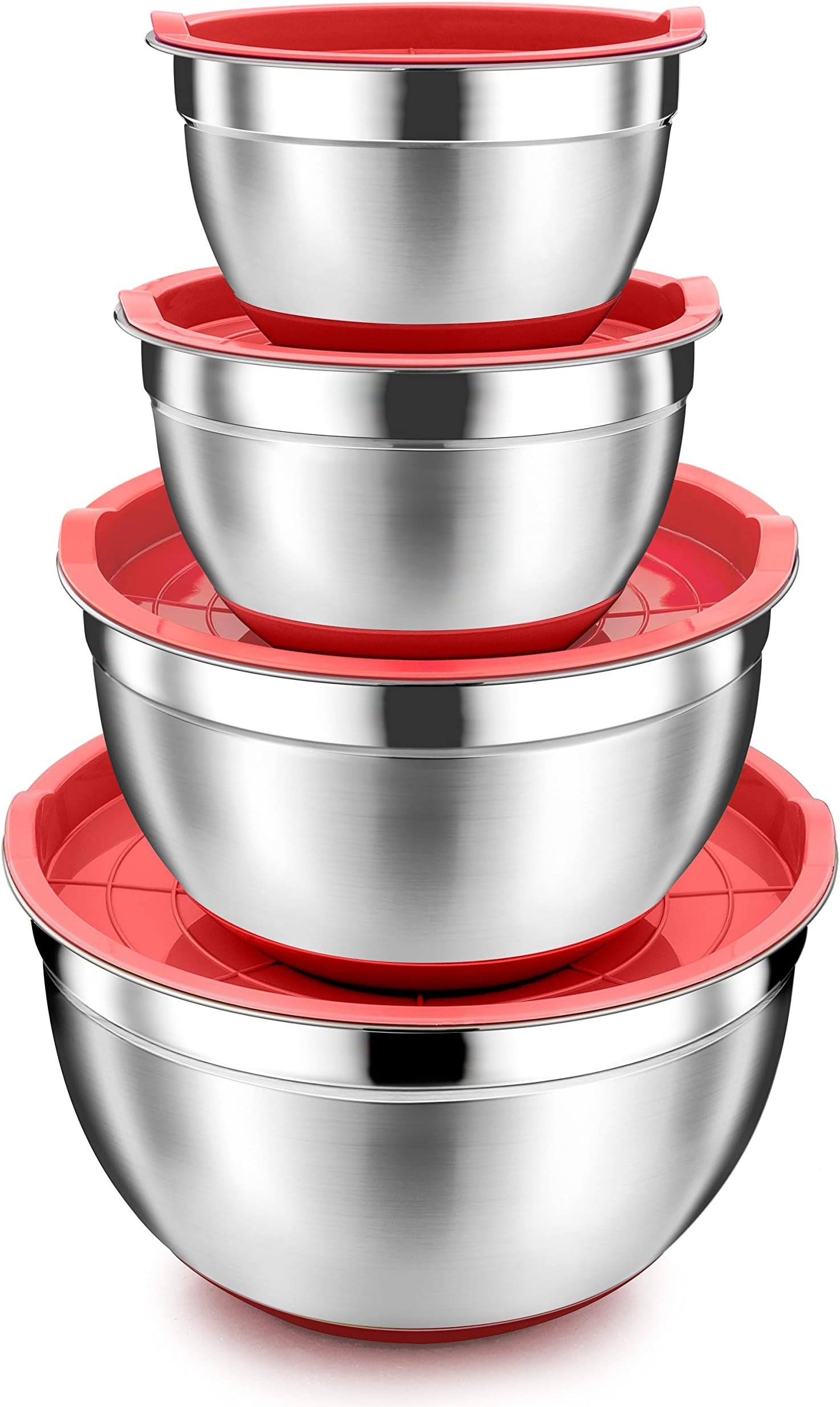 Amazon.com: Gourmet Edge Stainless Steel Mixing Bowl Set For Baking ...