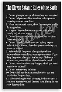 Amazon.com: TSFTEC The Eleven Satanic Rules of Earth Poster Anton LaVey ...