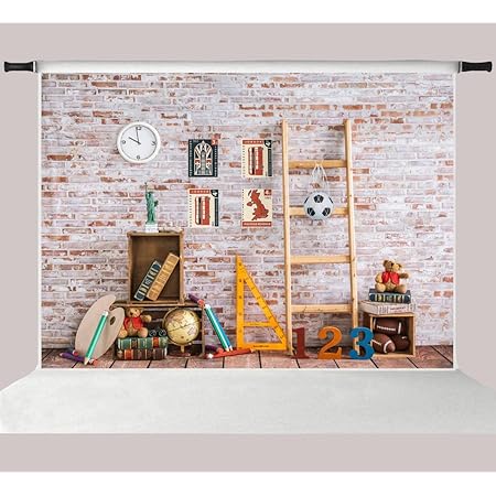 Amazon.com: Kate Welcome Back to School Photo Backdrops 7x5ft Red Brick ...