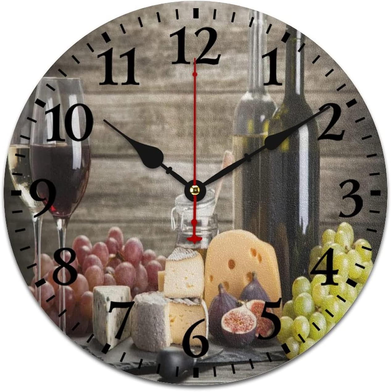 Amazon.com: ATEDEANEI Retro Wall Clocks Non-Ticking Decor for Boy,Red ...