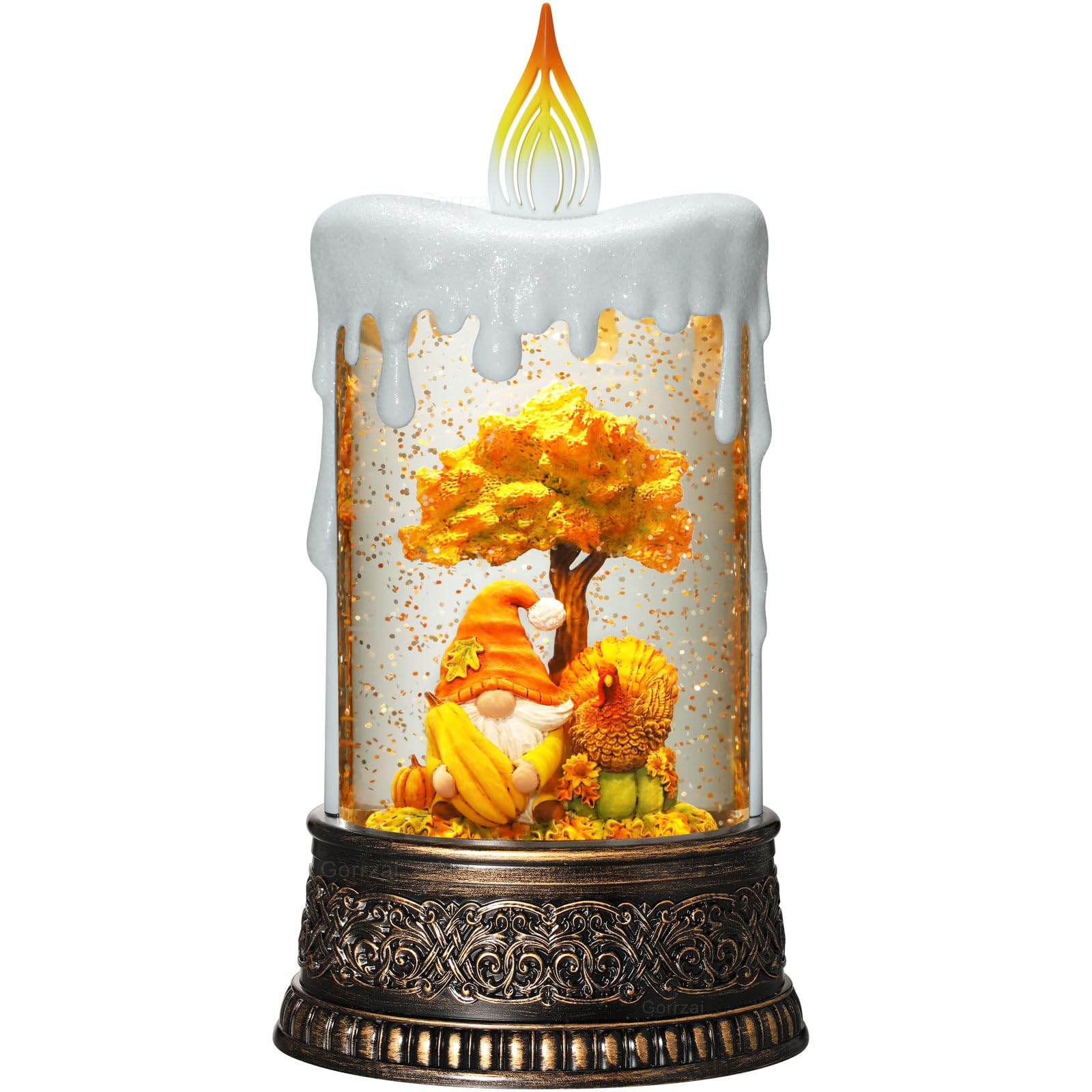 Amazon.com: Fall Snow Globe Candle Fall Decorations for Home with Timer ...