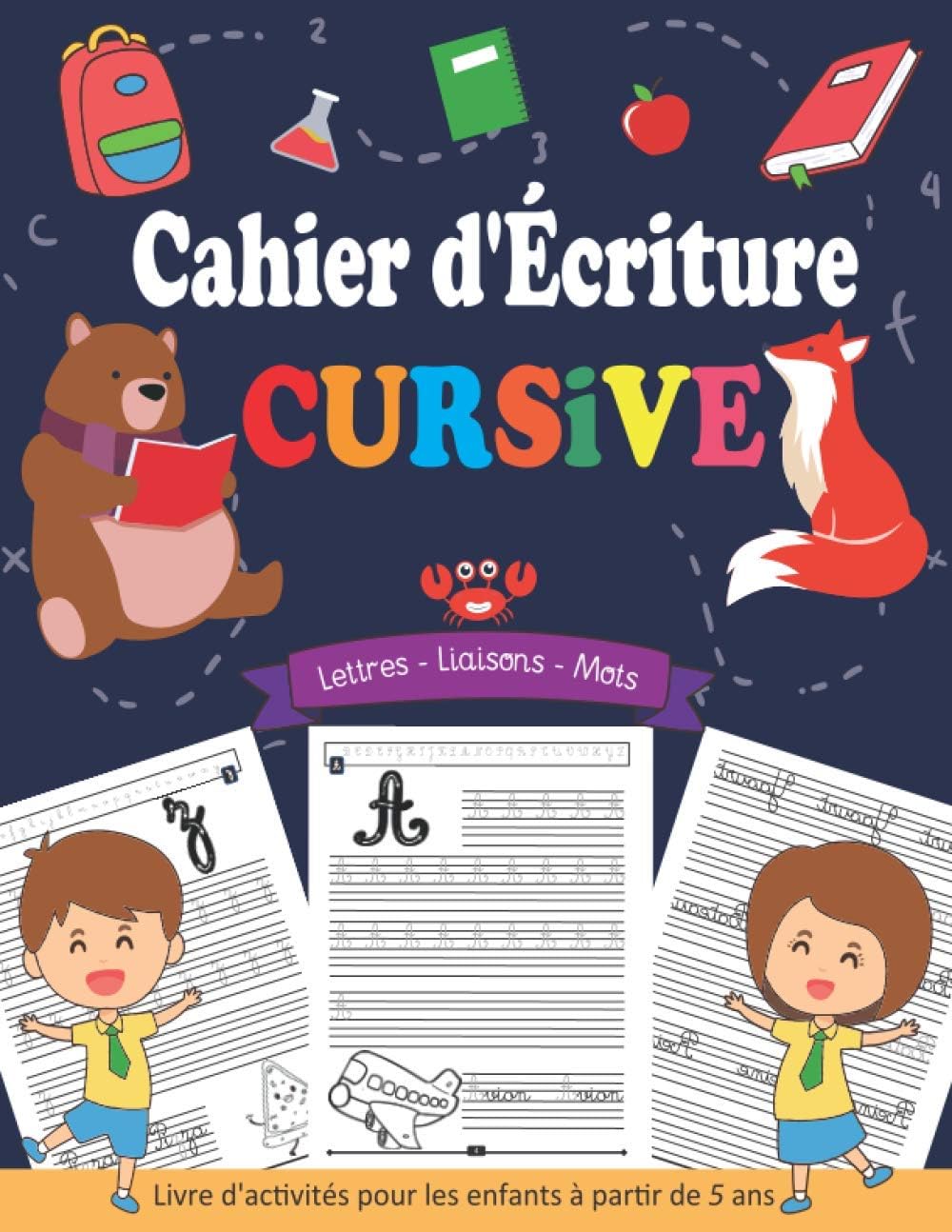 Cahier Décriture Cursive Apprendre À Écrire Pour Enfants Âges 5 ...