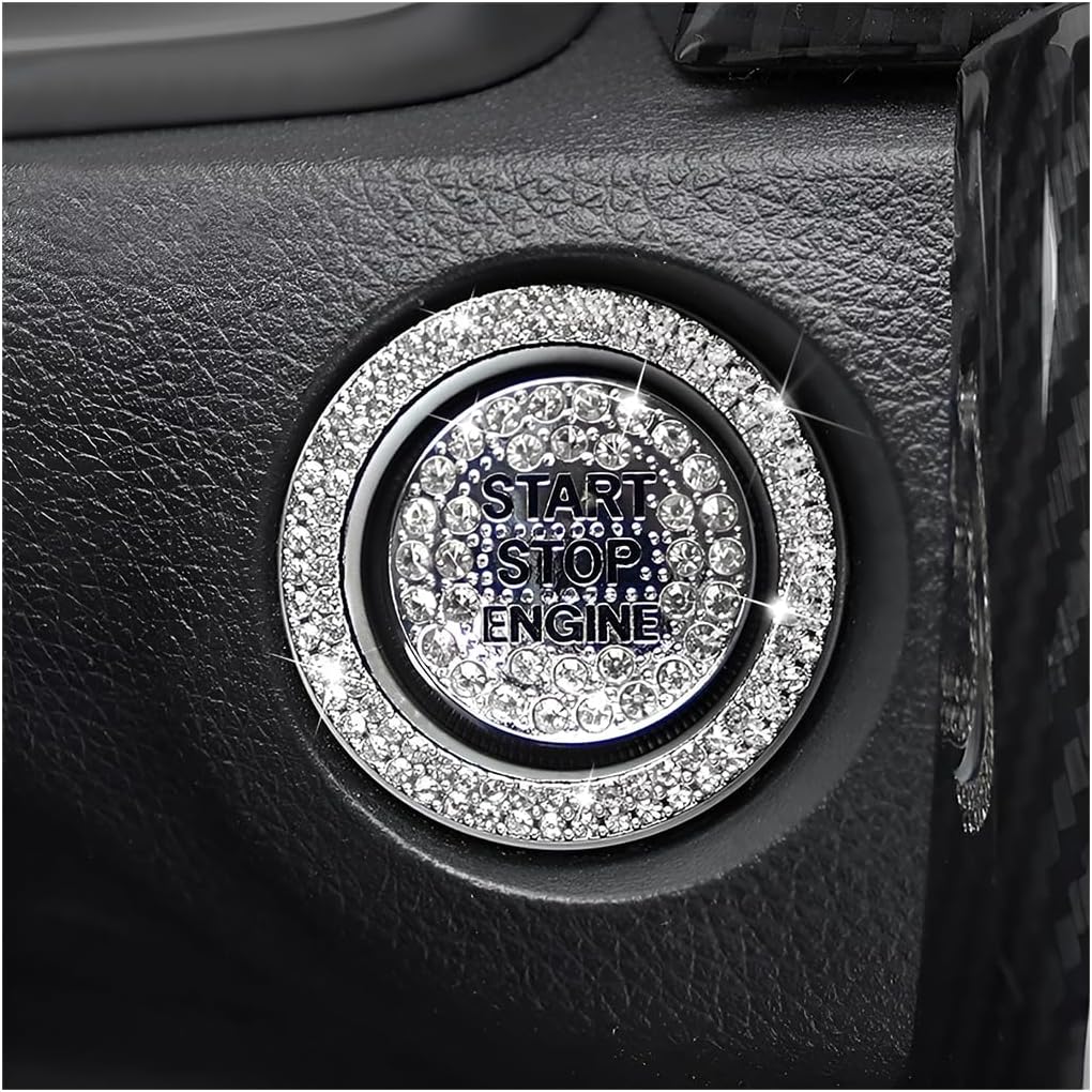 Amazon.com: BELOMI 2 Pcs Bling Car Engine Start Stop Button Decorative ...