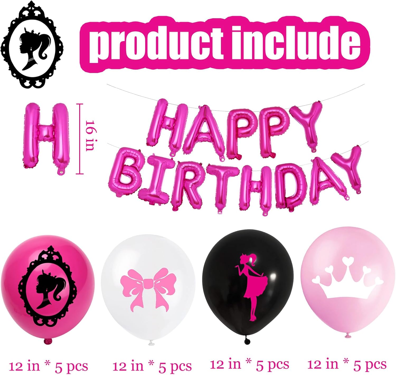 Suministros De Fiesta Rosa Globos Rosas Para Niñas Decoraciones De
