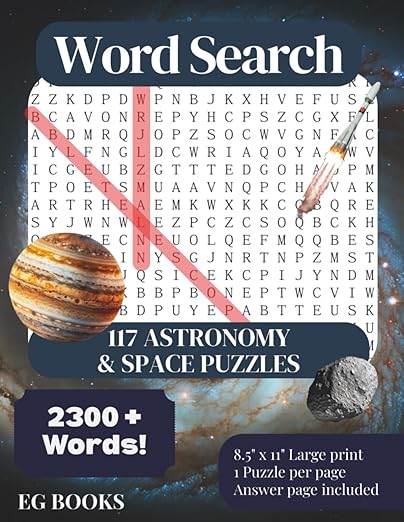 Astronomy & Space Word Search Puzzle Book: 117 Space-Themed Puzzles ...