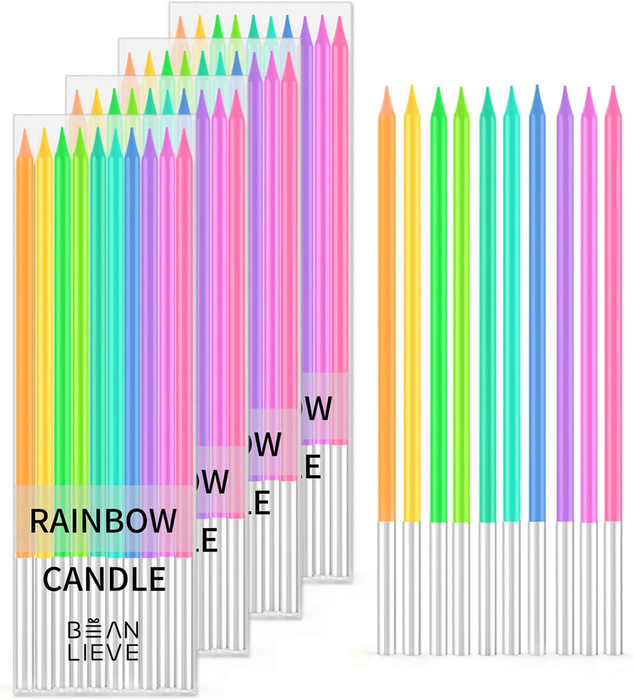 Amazon.com: Caspari Bright Birthday Candles Colors, 20, Brights (CA950 ...