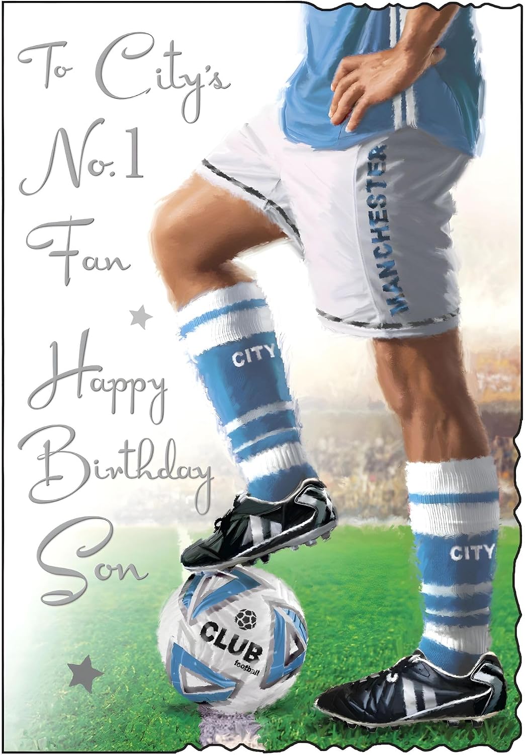 Manchester City Birthday Card for Son - Football Design - Man City's No ...