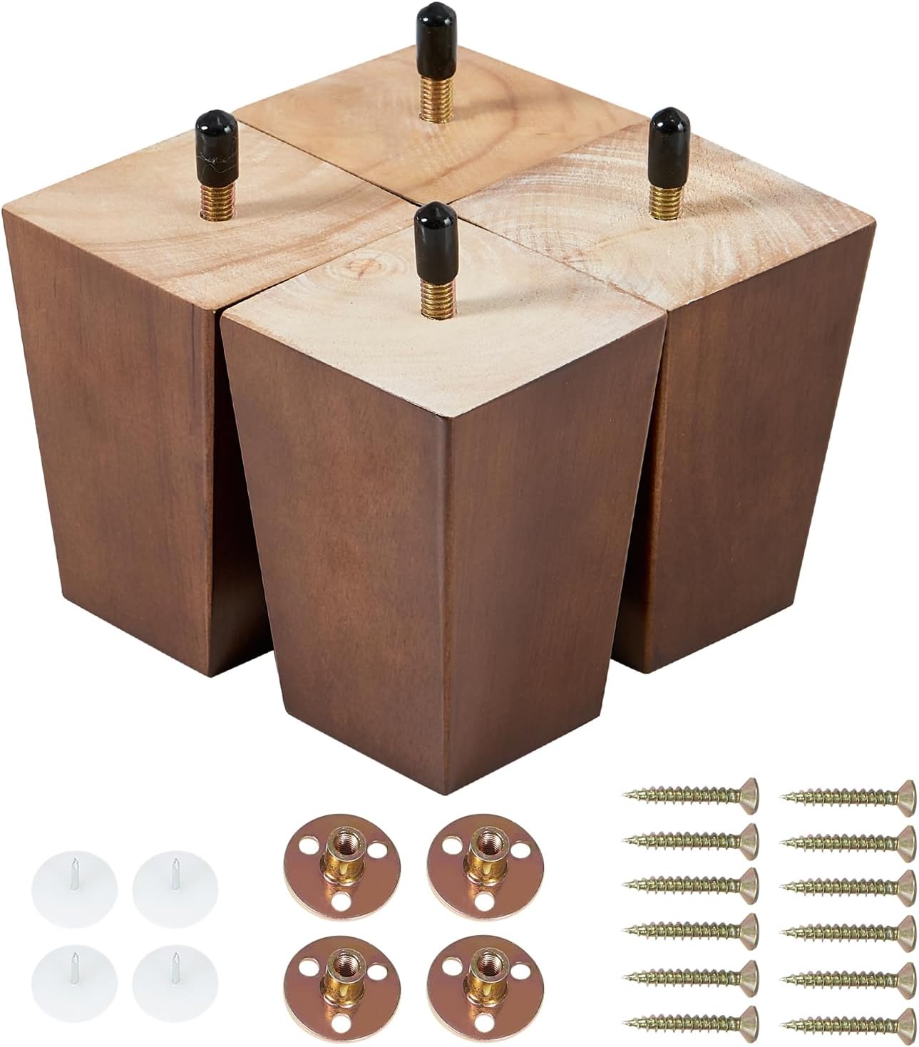 Amazon.com: cSeao 4-Pack 4 Inches Wood Furniture Legs, Couch Legs, Sofa ...