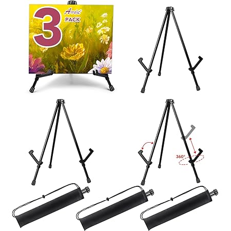 Amazon.com: AROIC 14'' Tabletop Instant Display Easel, 3pack Black ...