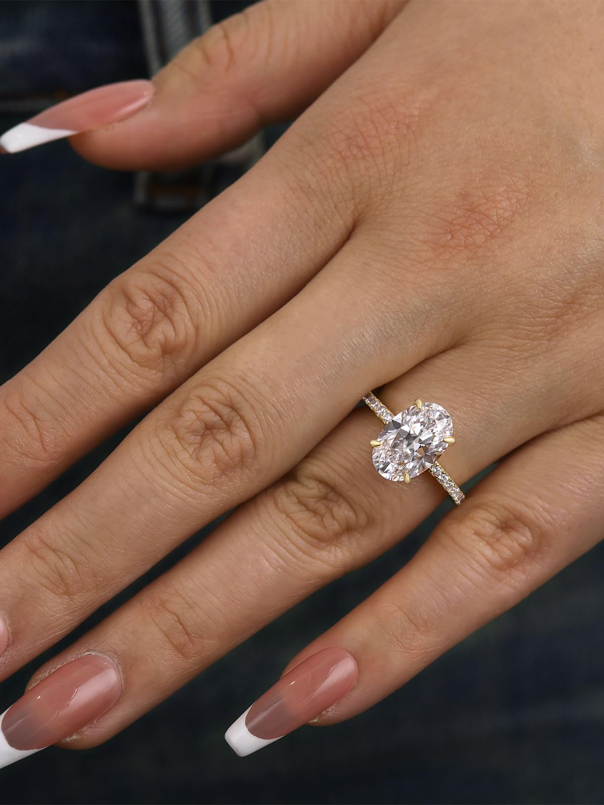 Snapklik.com : Effinny 3.5ct Elongated Oval Cut Engagement Ring,No ...