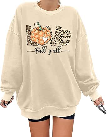 Amazon.com: YI XIANG RAN Halloween Pumpkin Sweatshirt Women Fall Shirts ...