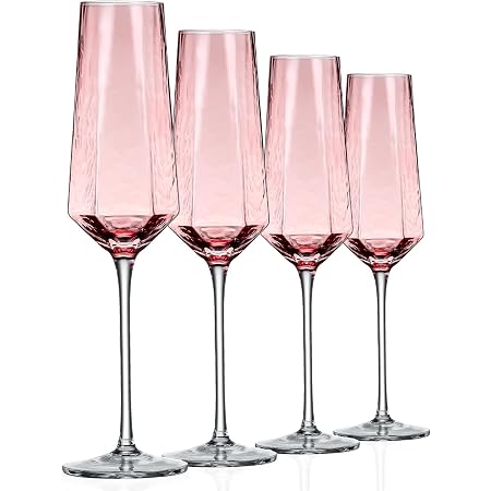 Amazon.com | 12 Pieces Pink Champagne Flutes 6 OZ Acrylic Reusable ...