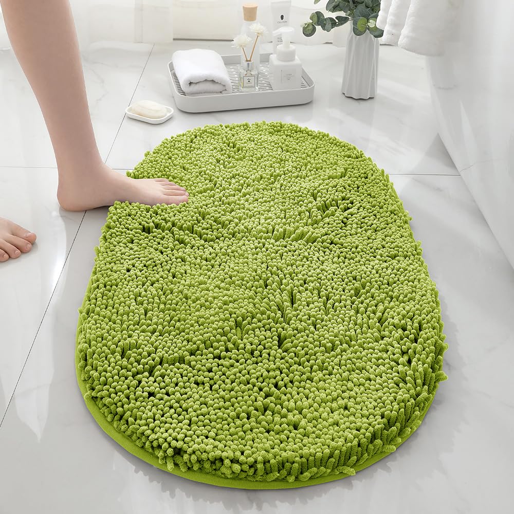 Mateju Bath Mats for Bathroom Non-Slip, Lime Green 40x60cm Thick ...