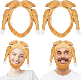 Amazon.com: Whaline 2 Pack Thanksgiving Turkey Hats Roasted Khaki ...