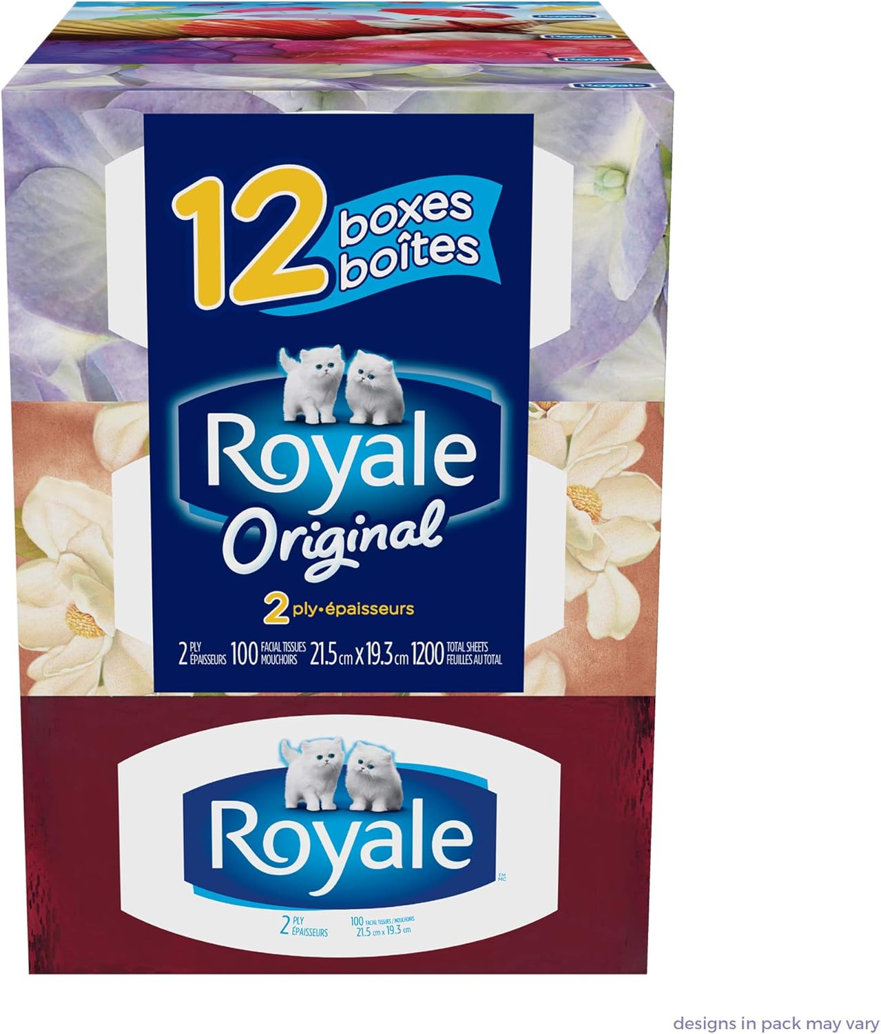 Amazon.com: Royale Original 2 Ply Facial Tissue, Soft & Strong, 12 ...
