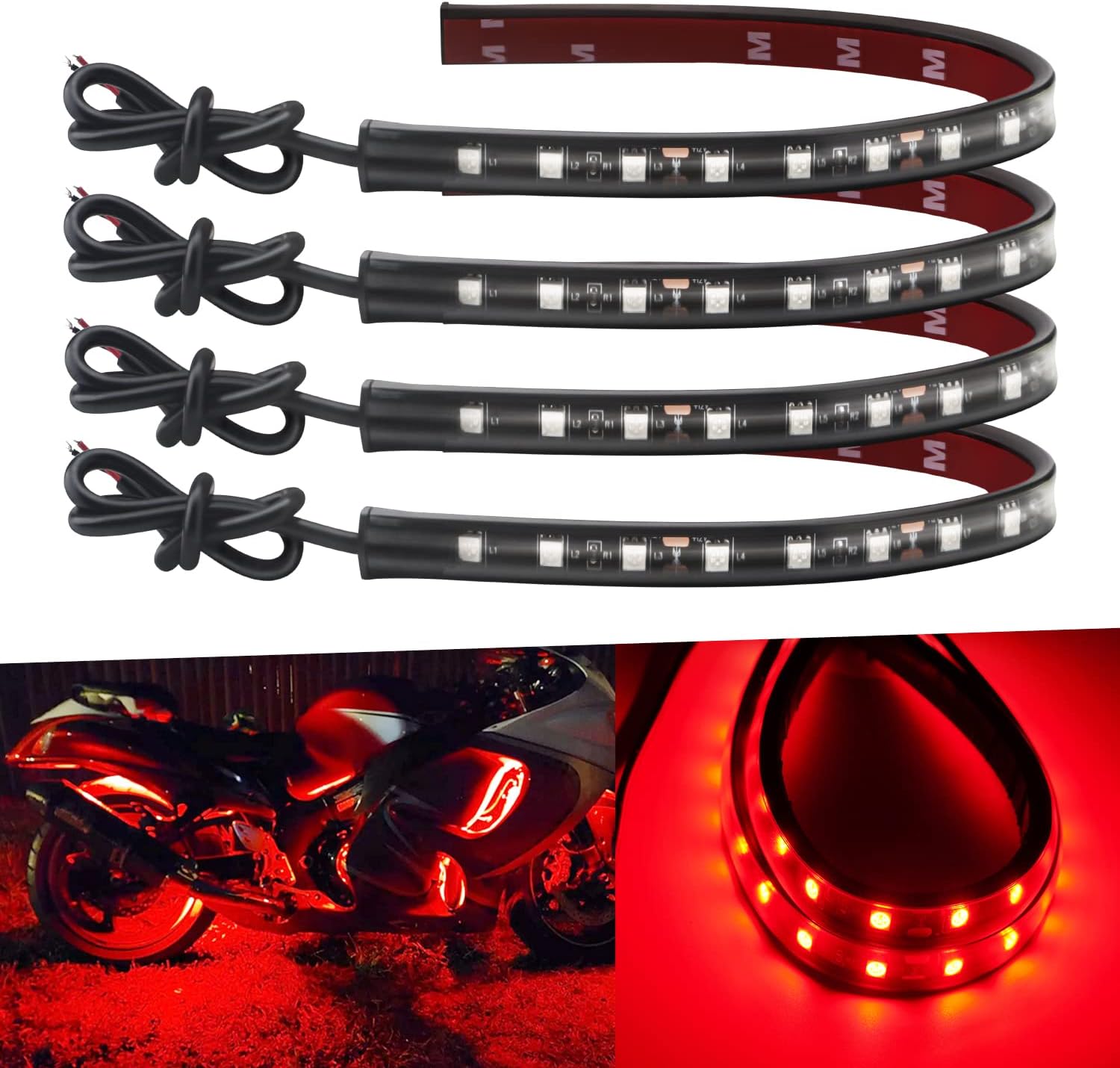 Amazon.com: Car Led Strip Lights 32CM Waterproof Led Light Strips for ...