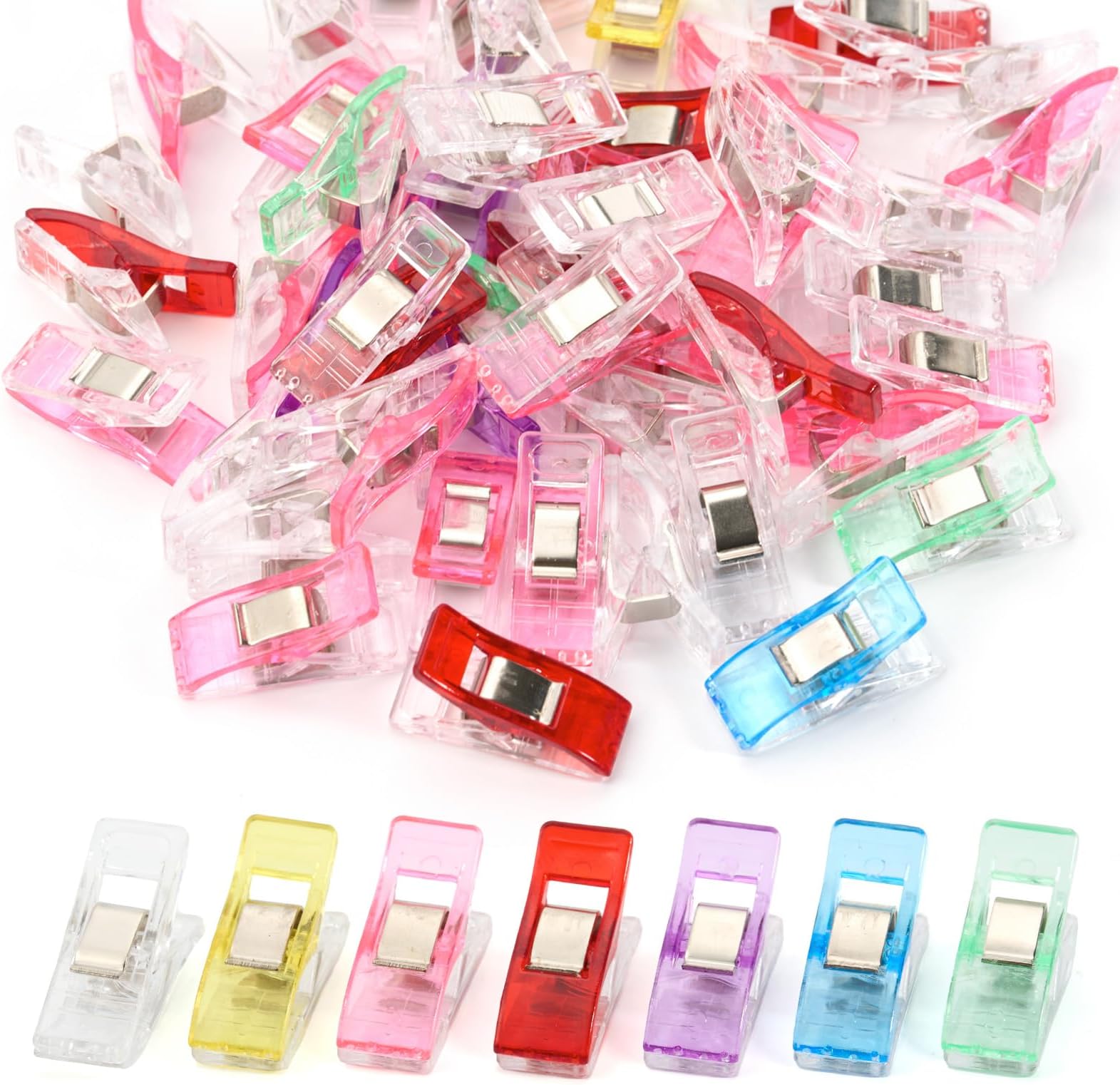 Pince Couture,Lot de 50PCS Clips Pinces en Plastique,Pinces à Tissu ...
