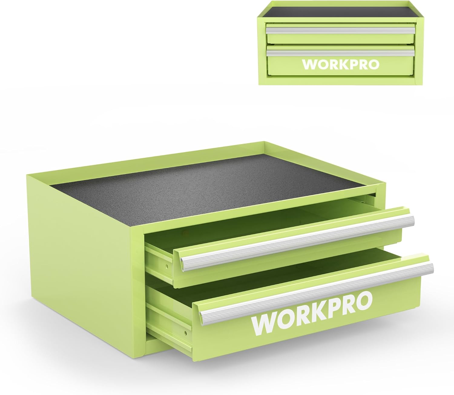 WORKPRO 12.5" Mini Tool Box with 2 Drawers & 1 Open Top Storage, Small ...