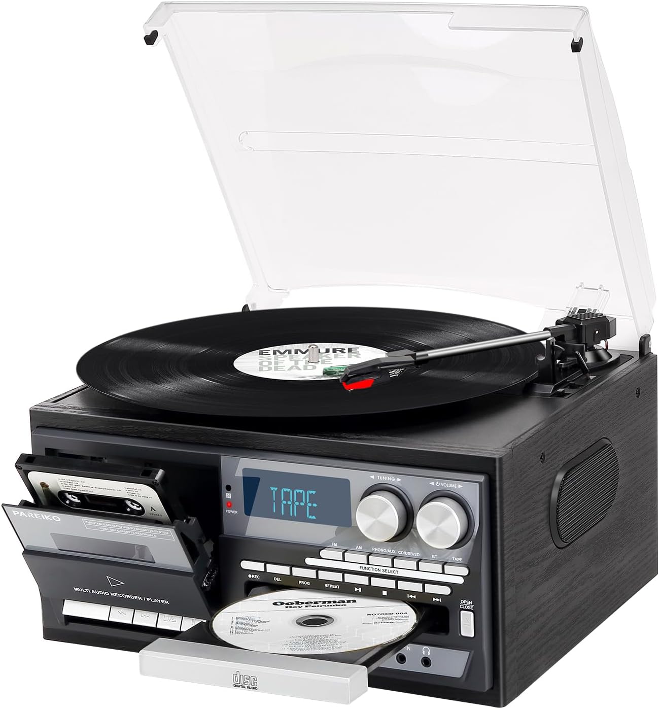 Amazon.com: Record Player with Bluetooth Connectivity 3 Speed Turntable ...
