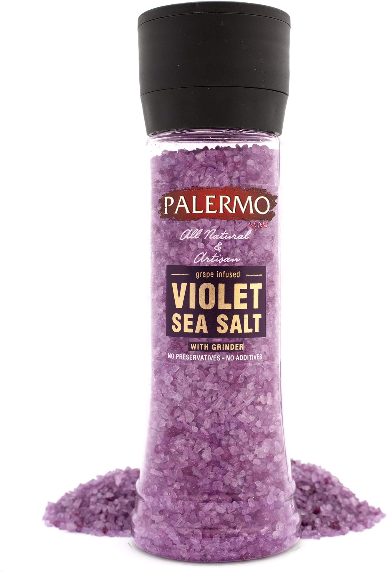 Amazon.com : Palermo Grape Infused Violet Sea Salt with Grinder, Kosher ...