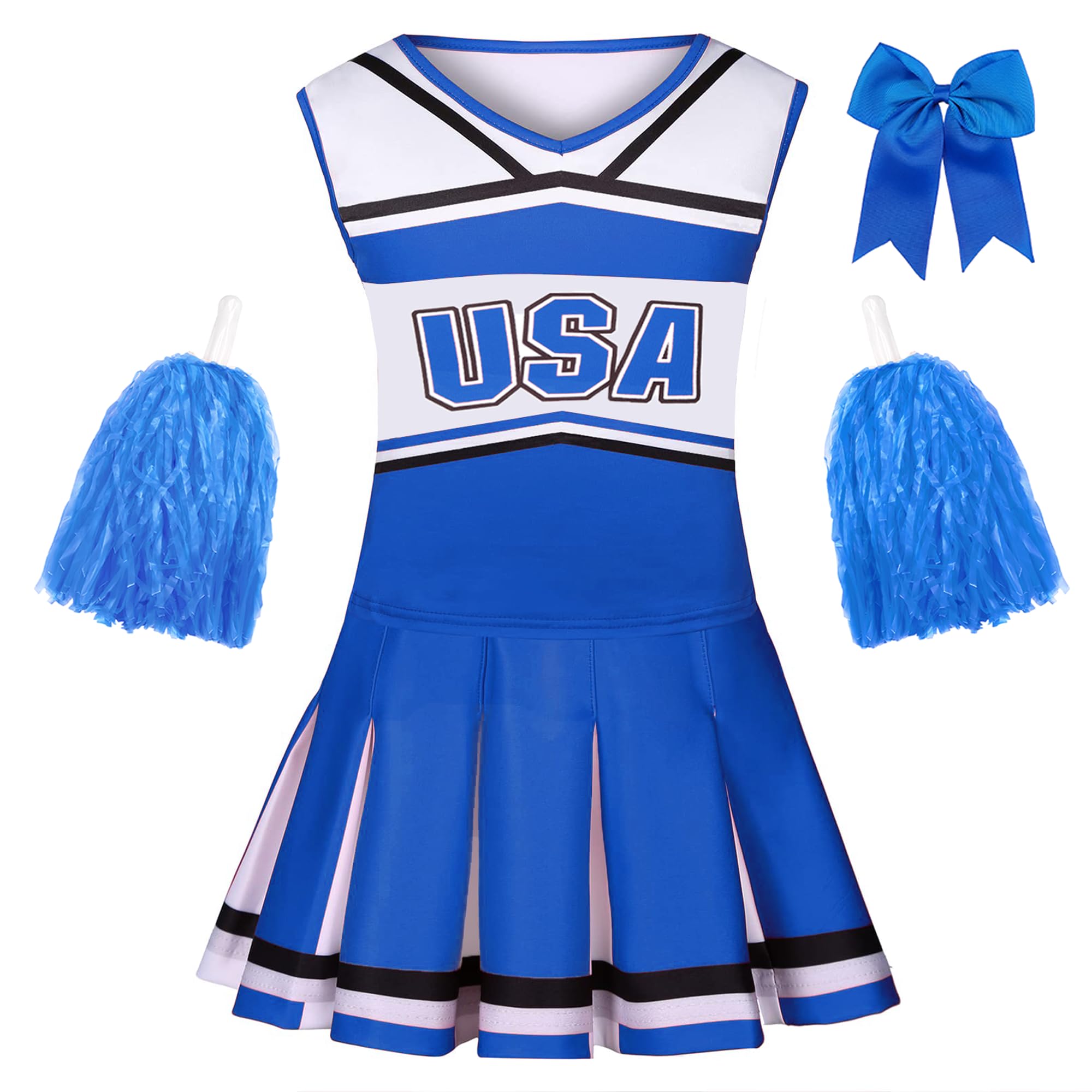 Amazon.com: KAKALVER Cheerleader Costume for Girls Cheerleader Outfit ...