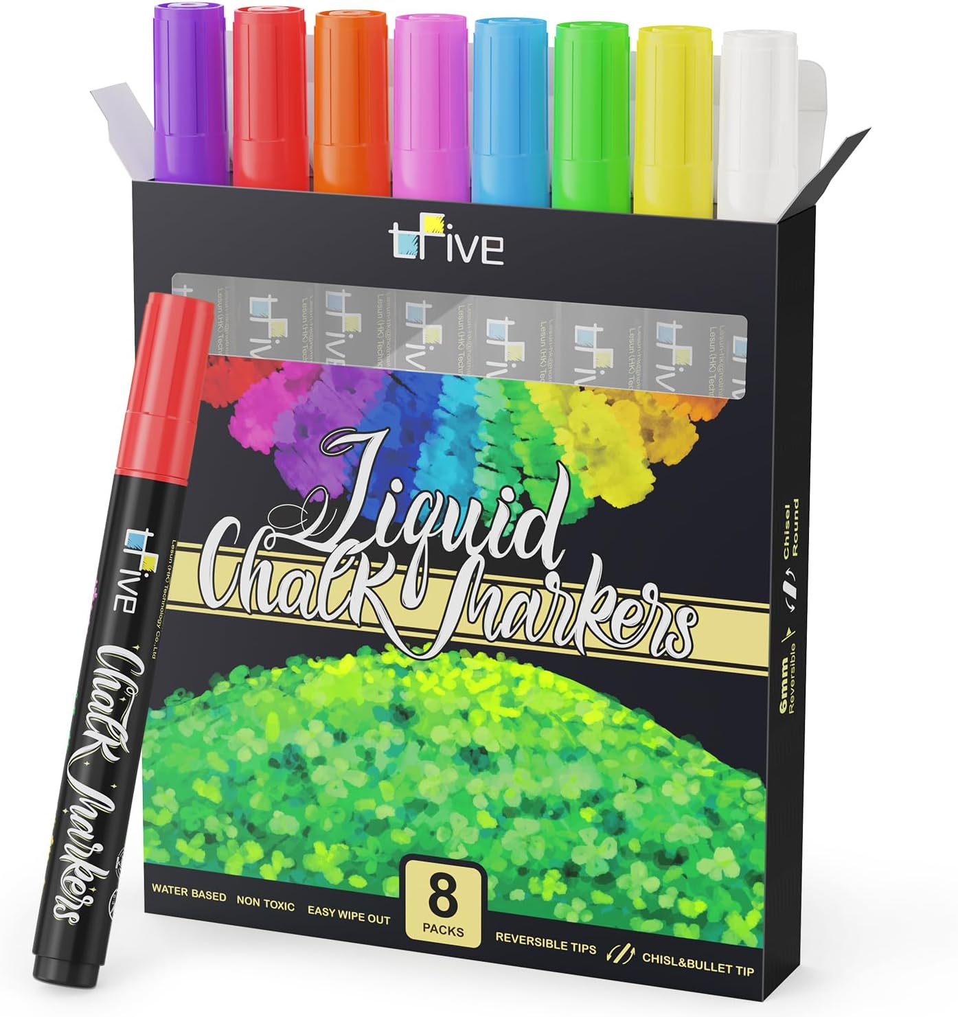 Amazon.com : TFIVE Liquid Chalk Markers - 8 Vibrant Color Erasable ...