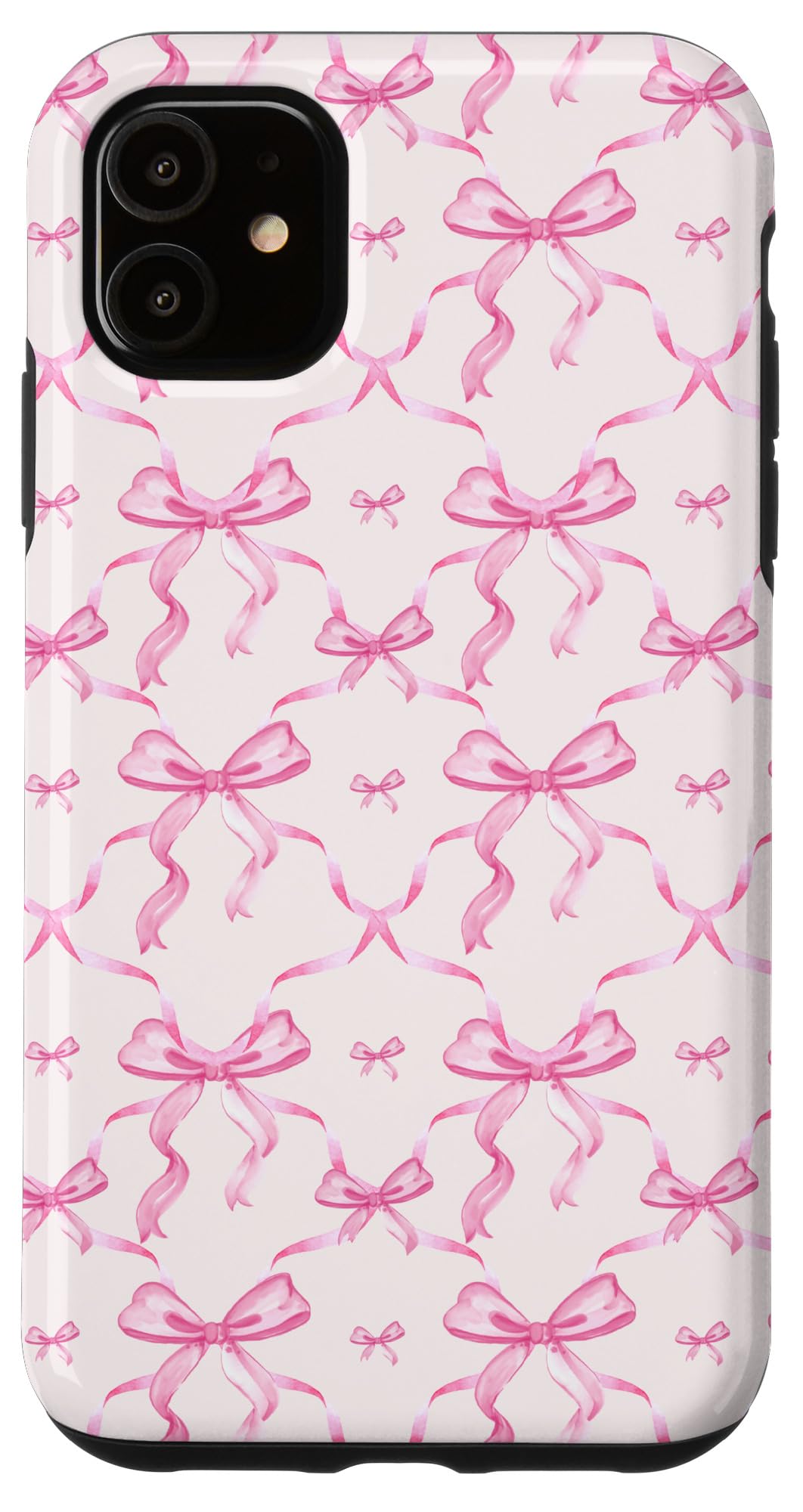 Amazon.com: iPhone 11 Aesthetic Pink Ribbons and Bows in Watercolor ...