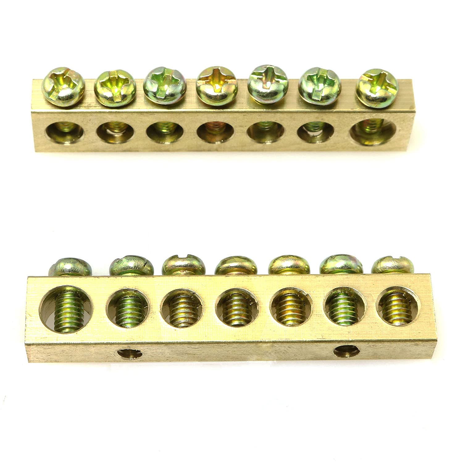 Grounding Bars 5 Pack 7 Position - Brass Terminal Blocks For Electrical ...