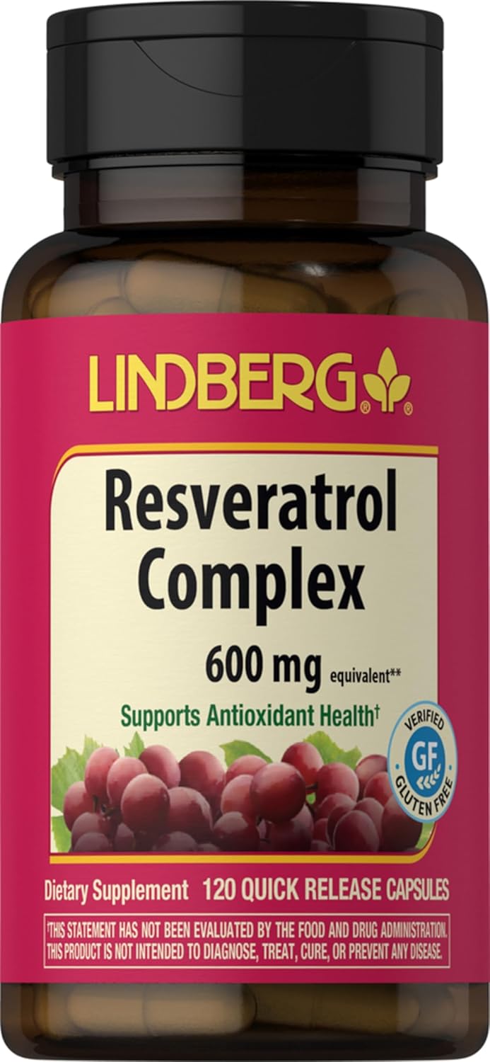 Amazon.com: Lindberg Resveratrol Supplement | 100mg | 120 Capsules ...
