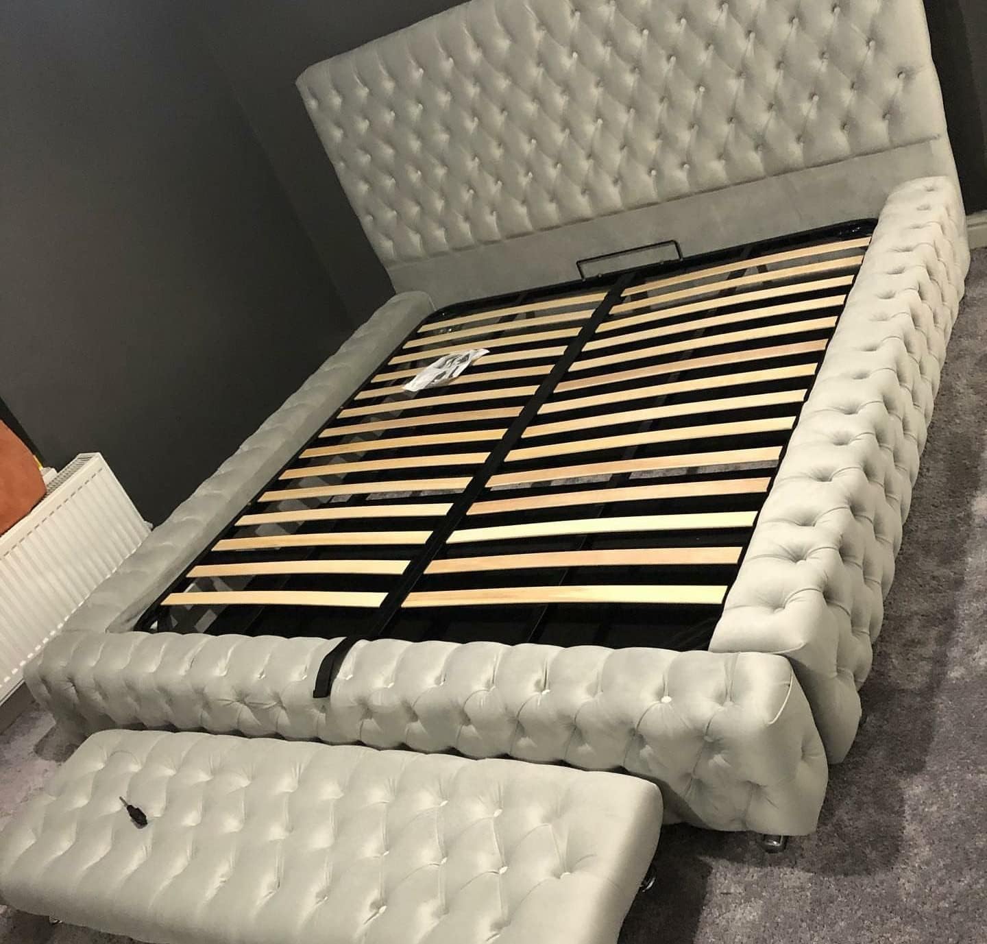 Ambassador Bed Frame and Headboard Chesterfield Upholstered Platform ...