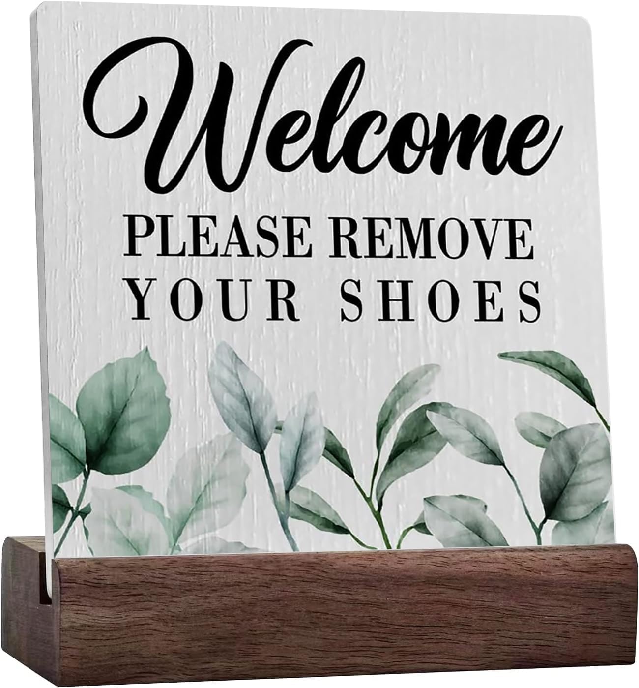 Amazon.com: Welcome Please Remove Your Shoes Artwork Ceramic Table Sign ...