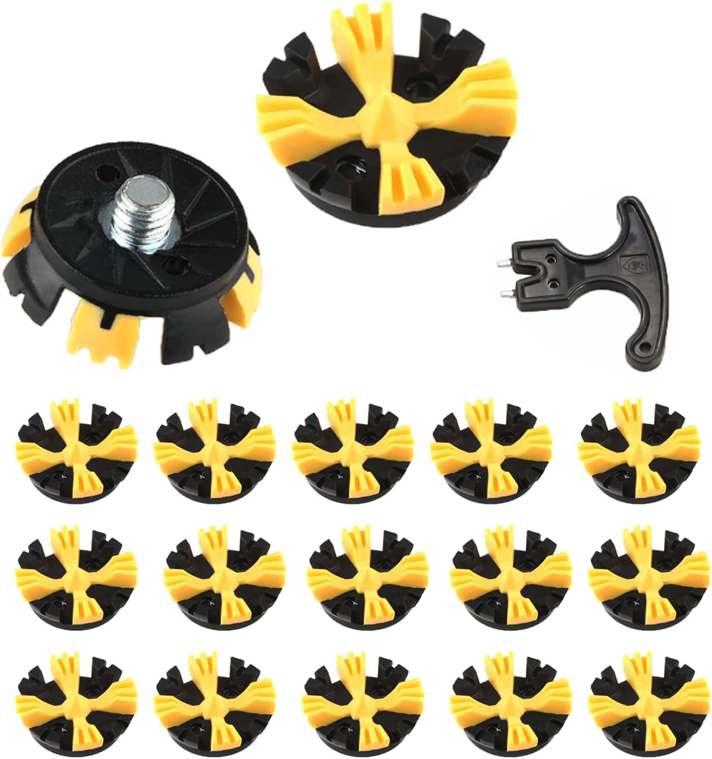 Haujieshie 17+1Pcs 1/4 Inch Metal Thread Screw Golf Spikes,Universal ...