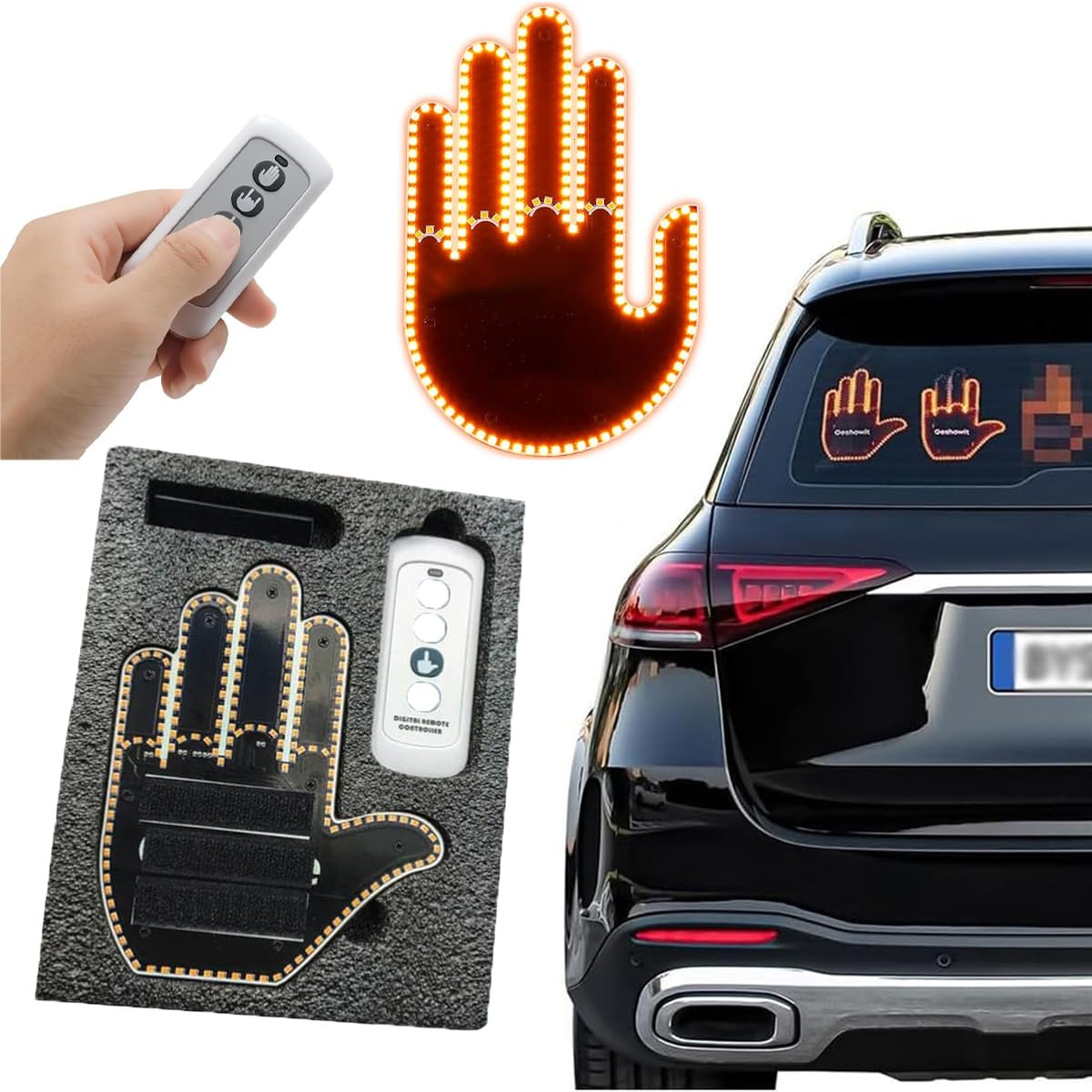 Car Gesture Light, Led Hand Sign For Car,Car Finger Lighthand Gesture ...