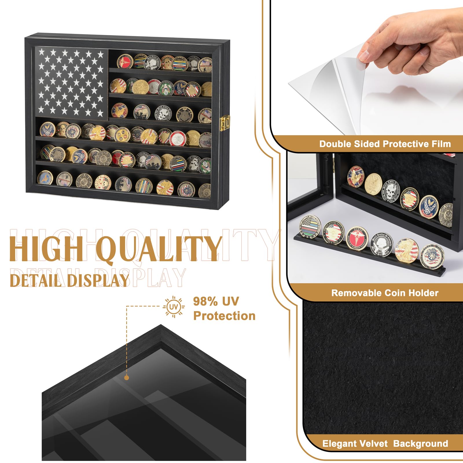 Snapklik.com : Challenge Coin Display Case Large, 14"x18" Military ...