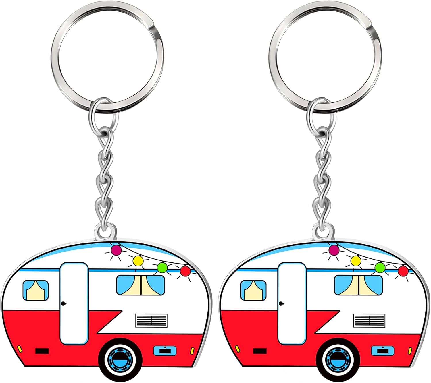 Amazon.com: Hicarer 2 Pieces Retro Camper Keychain Cute Camping Car ...