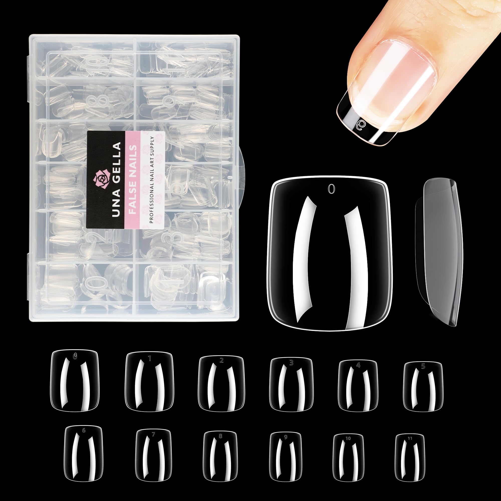 Amazon.com: UNA GELLA Extra Short Square Nail Tips 504Pcs XS Short ...